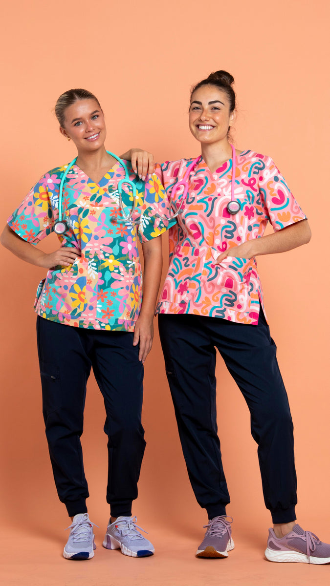 New Release Fun Printed Scrub Tops – Scrub Tops Australia