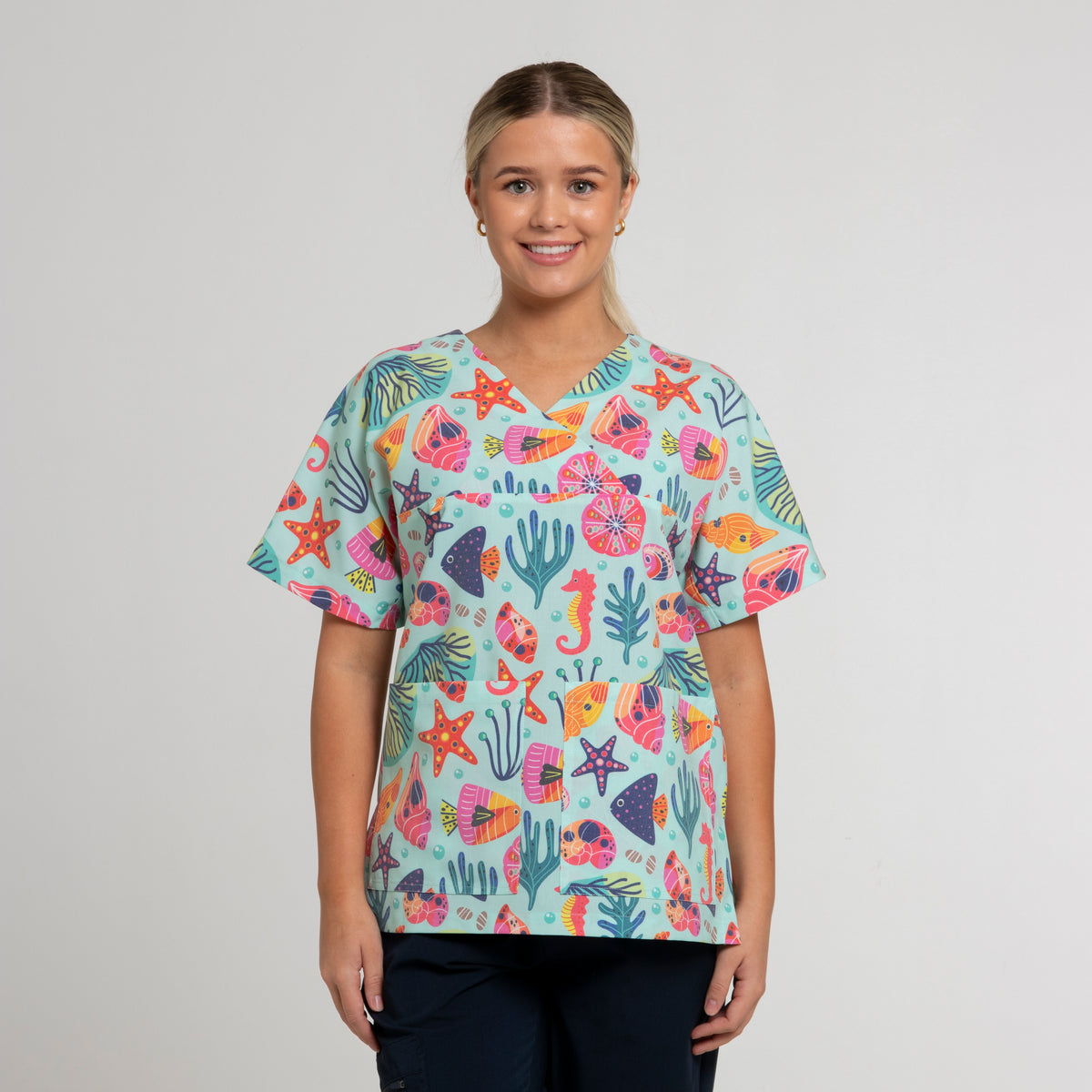 Sea Scrub Top | Blue – Scrub Tops Australia