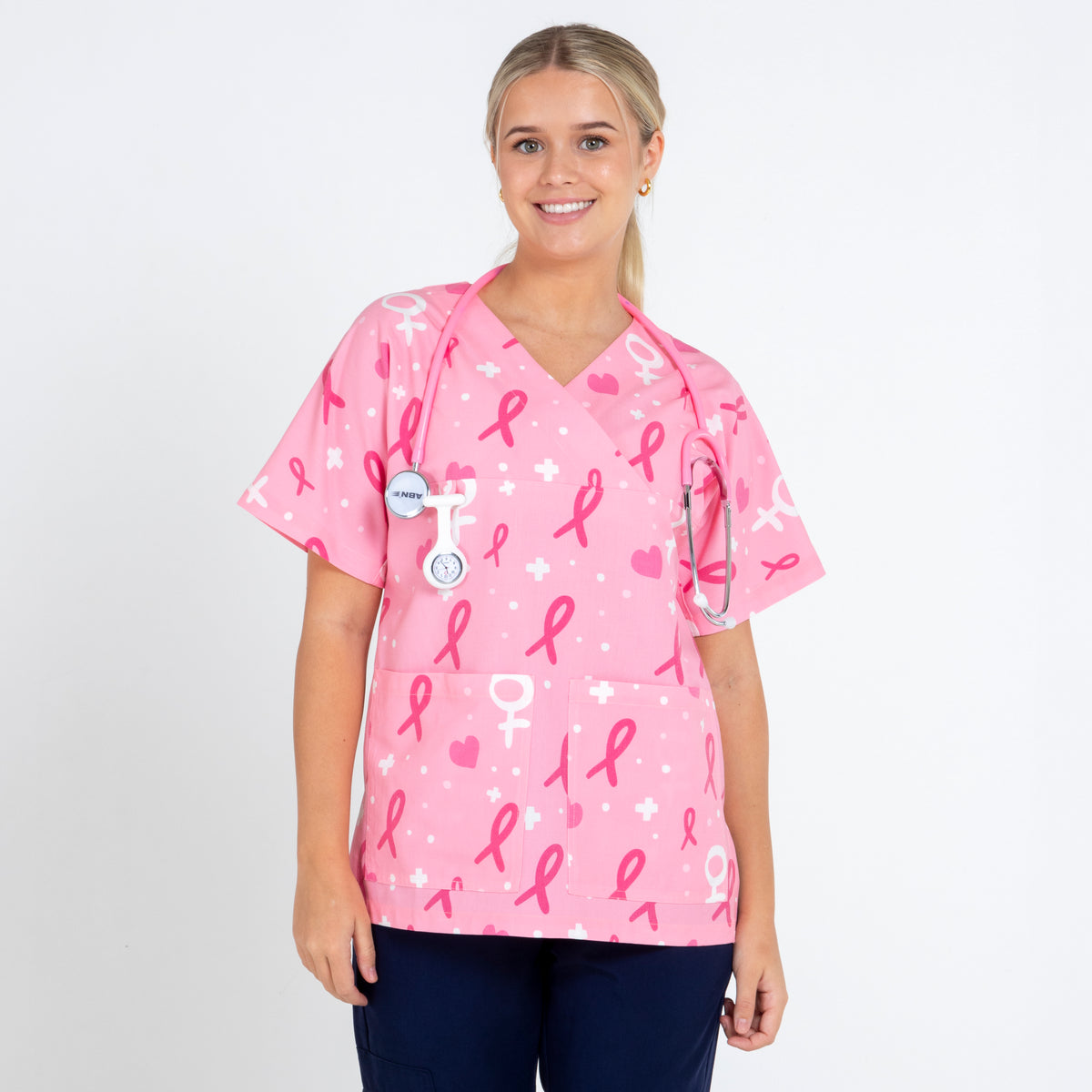 Breast Cancer Awareness Scrub Top | Pink – Scrub Tops Australia