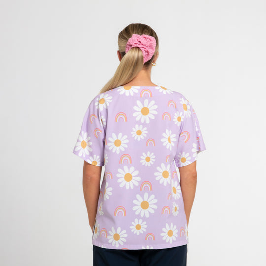 Daisy Scrub Top | Lilac – Scrub Tops Australia