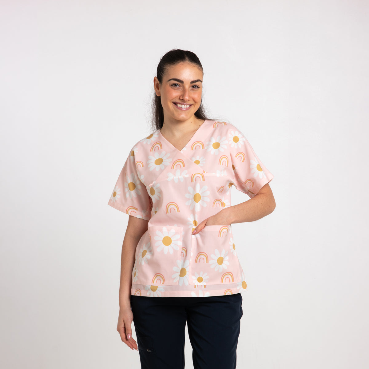 Daisy Scrub Top | Pink – Scrub Tops Australia